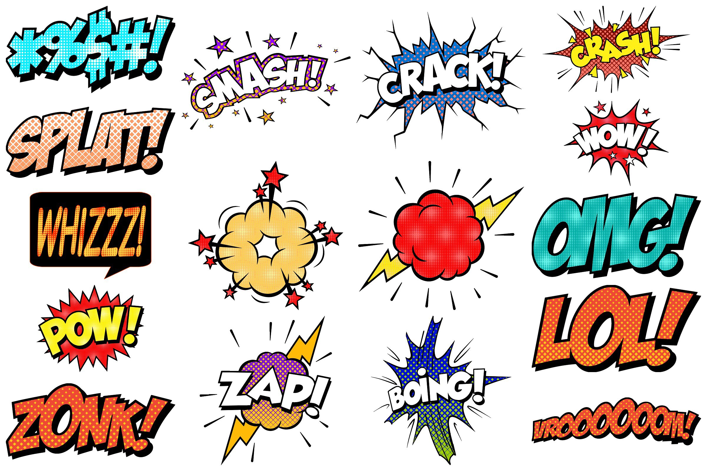 Superhero Comic Speech Bubbles AI EPS PNG (159411) | Illustrations ...