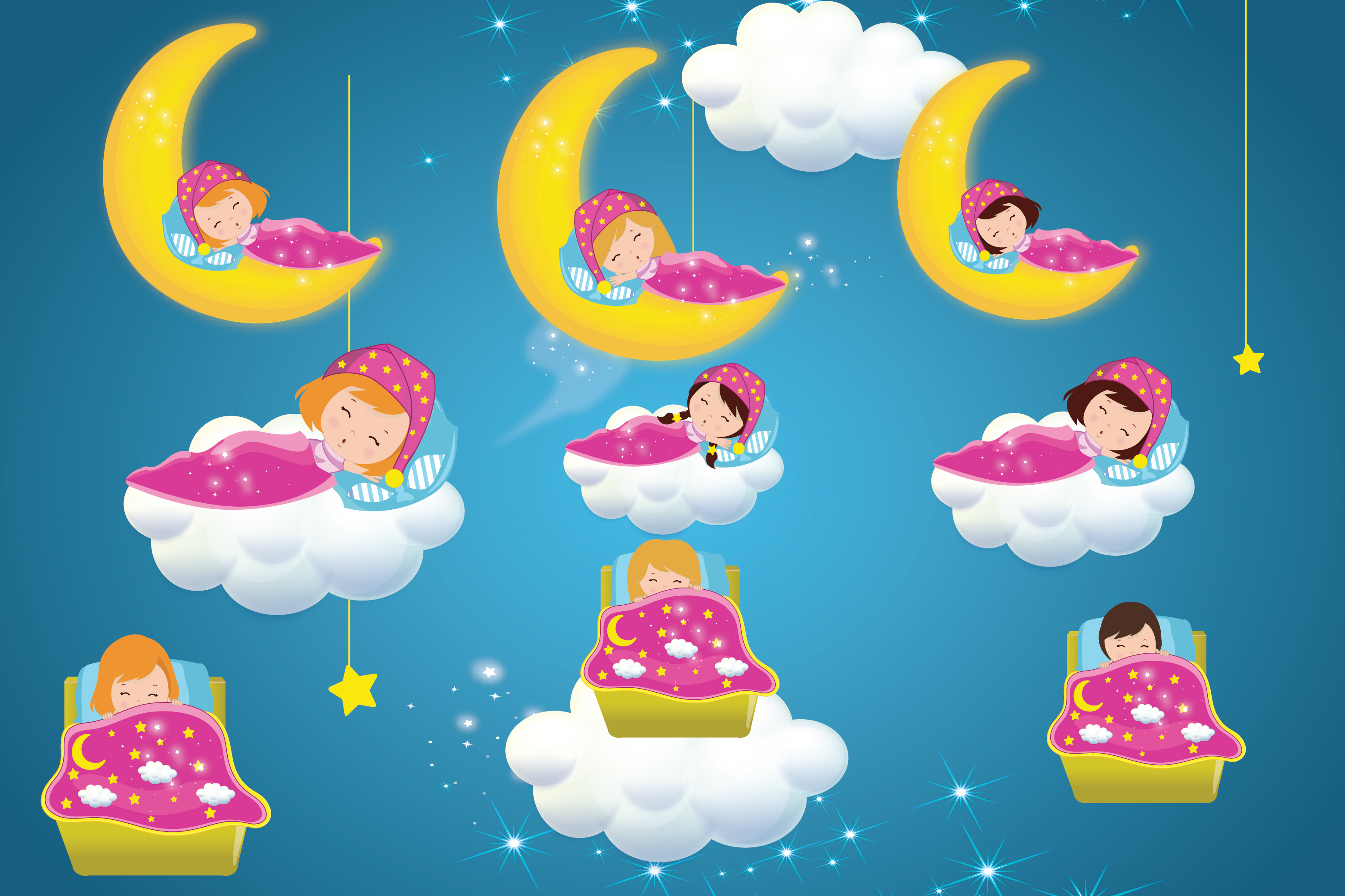 Sleepover girl illustrations, Sleepover girl graphics (25116 ...