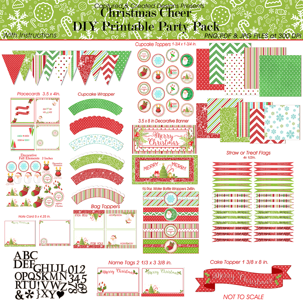 Christmas Cheer Decorations DIY Printable Party Pack