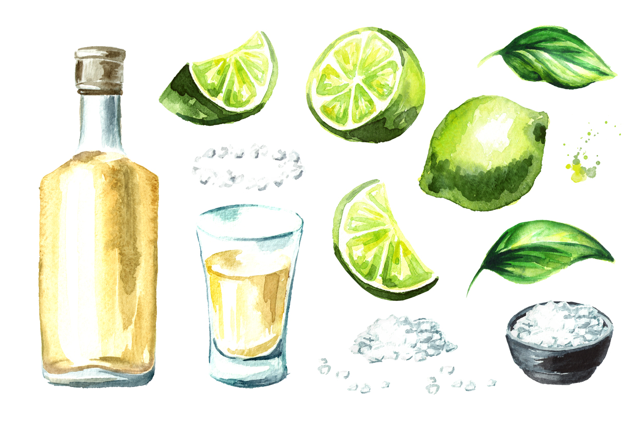 Tequila. Watercolor collection