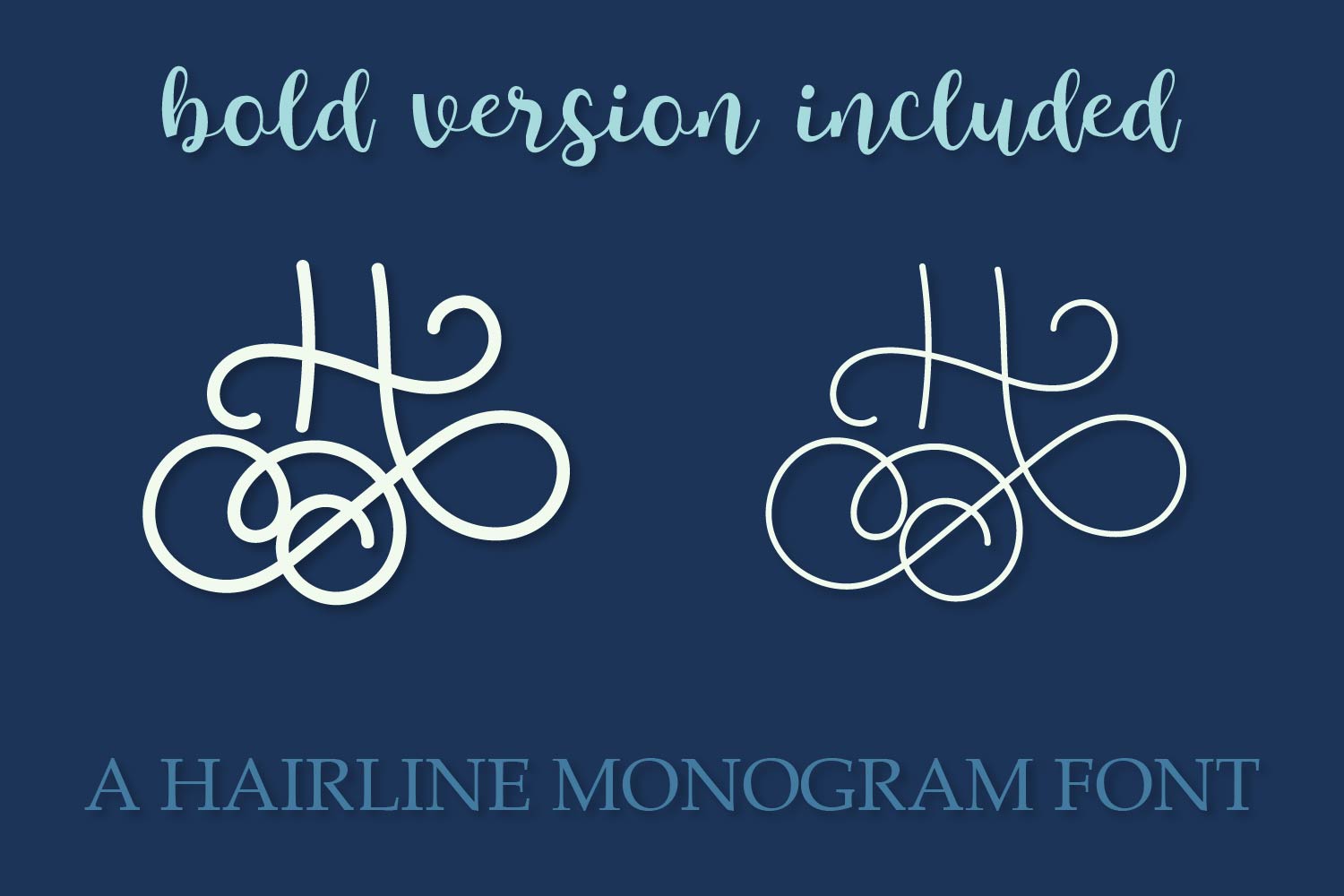 Hairline Monogram Font - Bold Version Included (375216) | Monogram ...