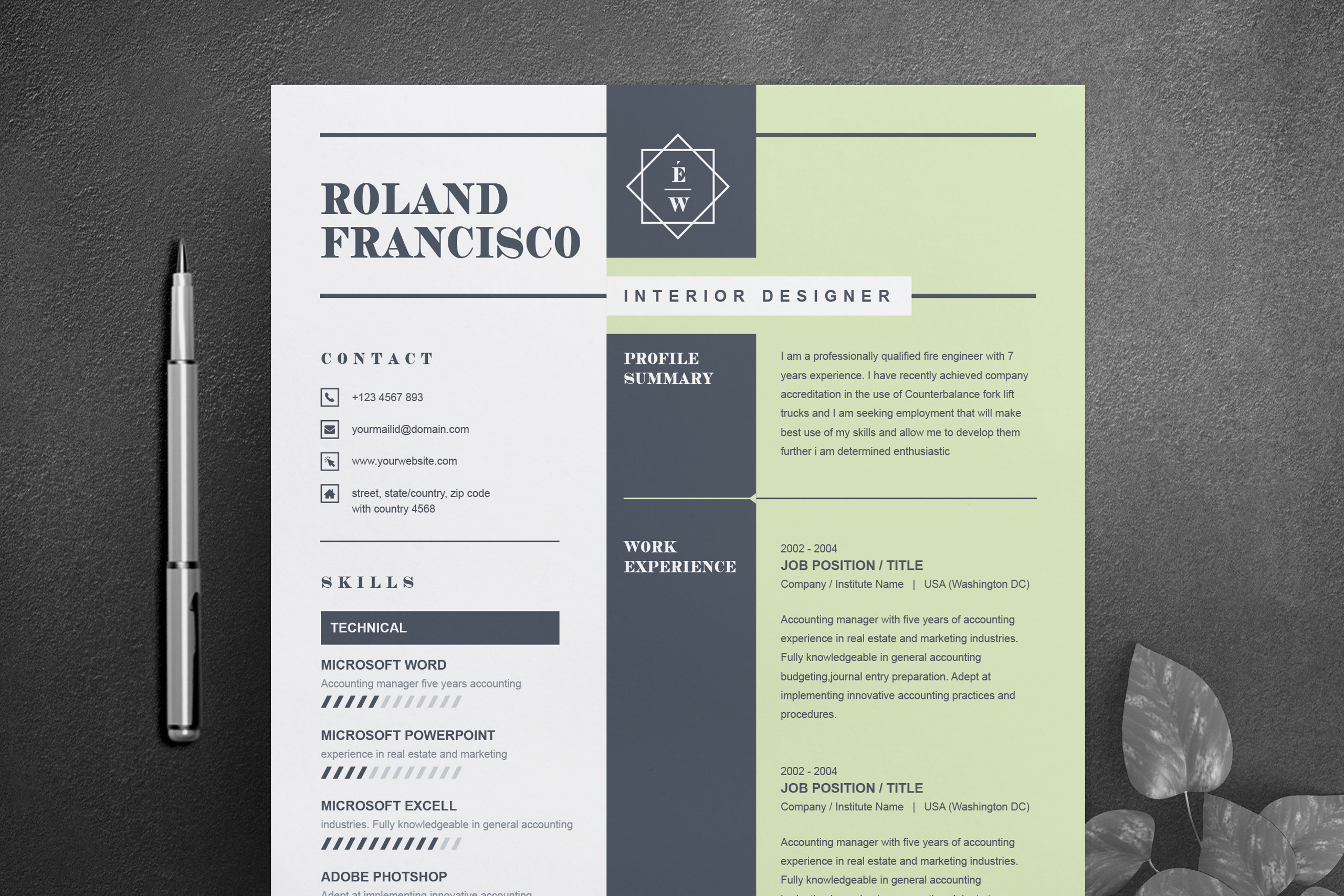Resume Template Pages