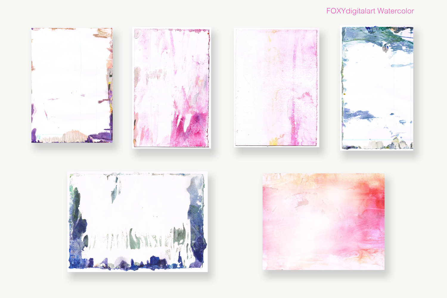 Watercolor Digital Paper Hand Painted Paint Brush Strokes (109749 ...