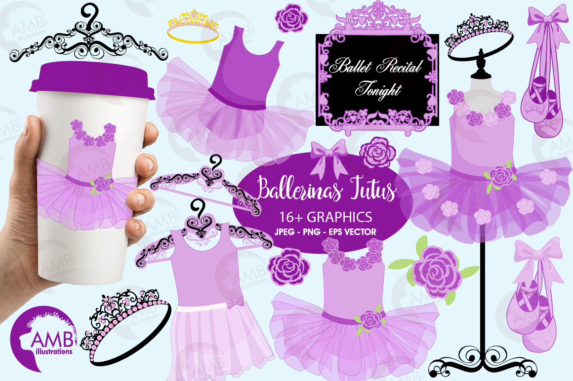 Ballerina Tutus clipart, graphics and illustrations AMB-1318 (56120 ...