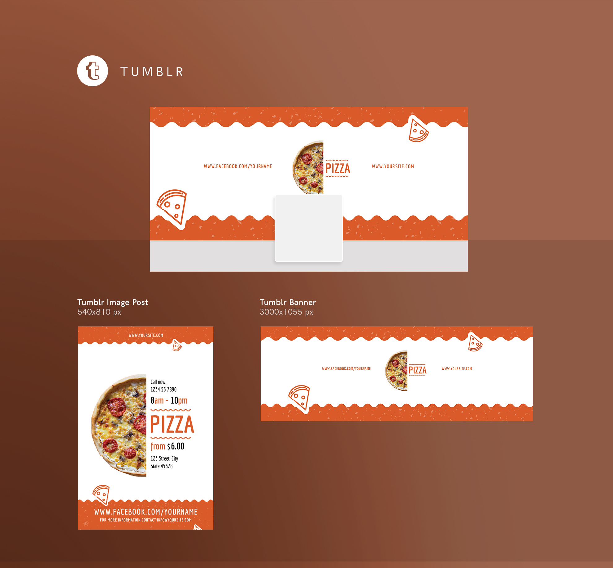 Pizza Cafe Restaurant Design Templates Bundle