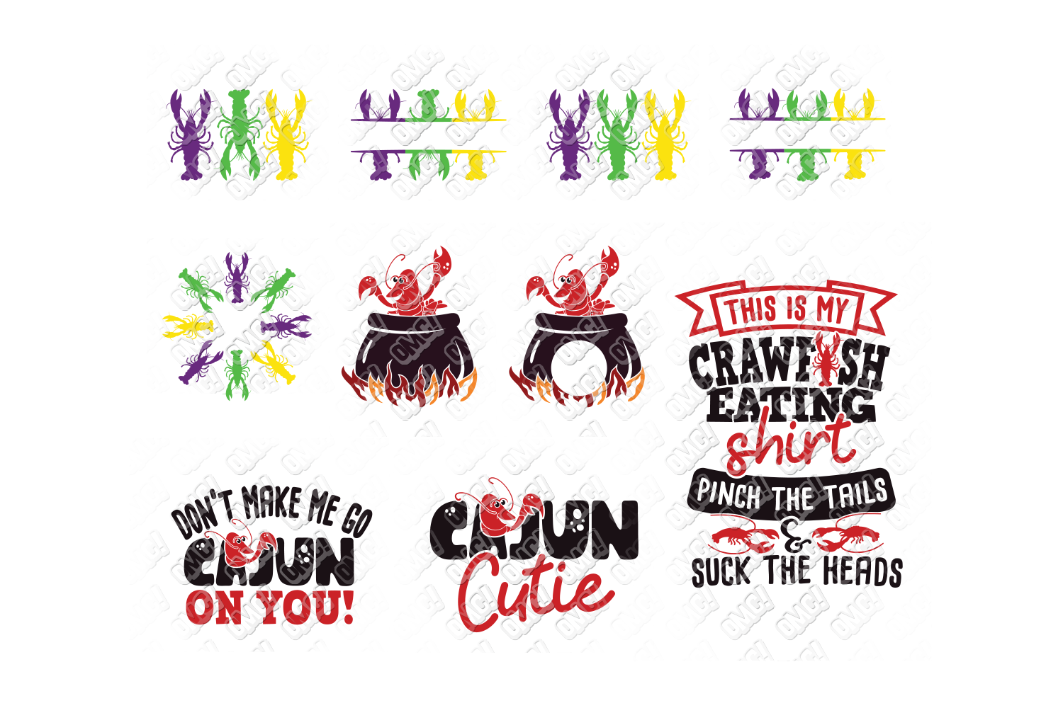 Crawfish SVG Bundle Monogram in SVG, DXF, PNG, EPS, JPG (185504) | Cut ...