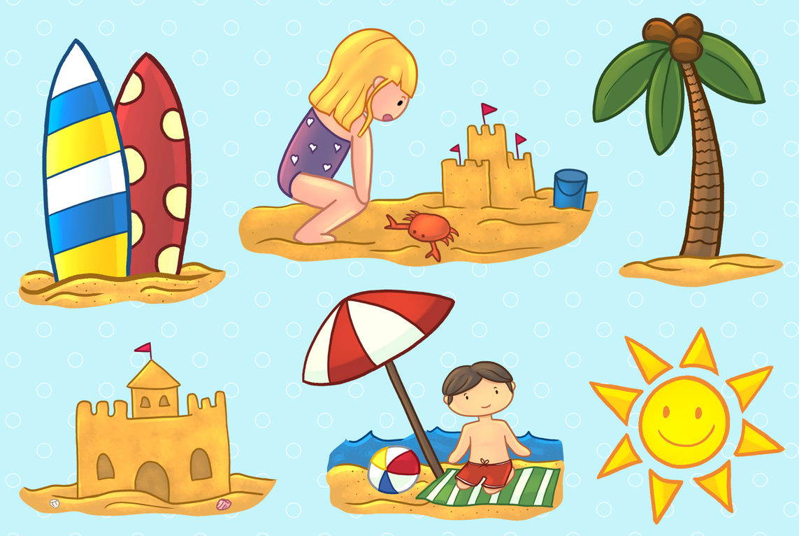 Day at the Beach Clip Art Collection