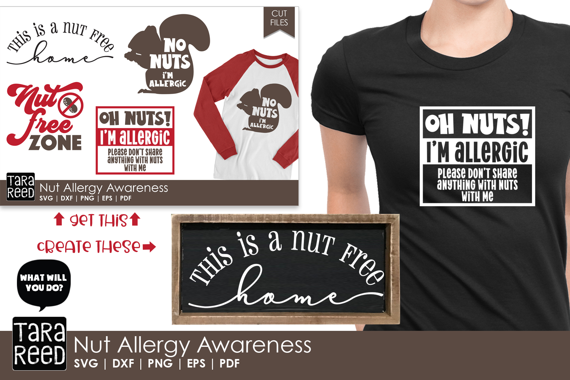 Nut Allergy Awareness - SVG and Cut Files for Crafters (319008) | Cut ...