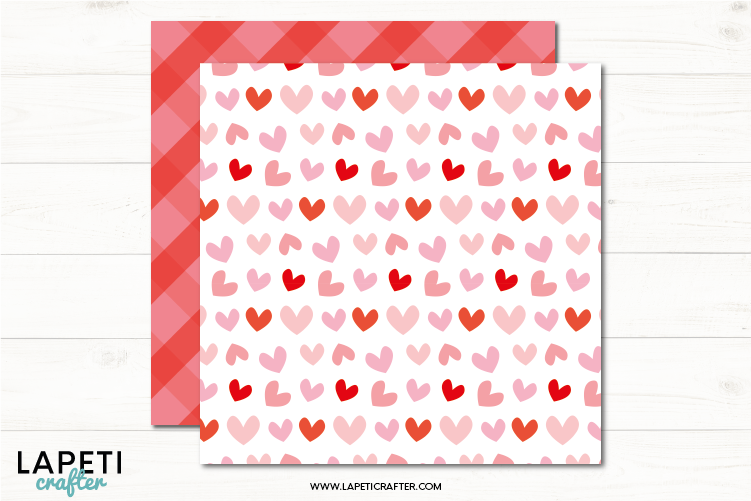 Valentines day digital paper red, 12x12 Scrapbooking Paper