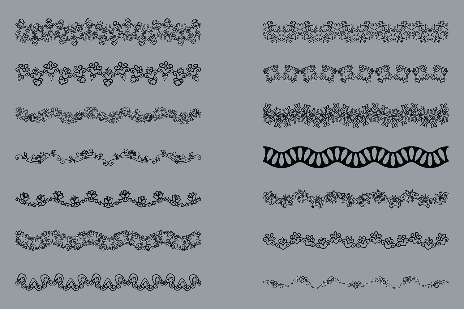 Black Lace Borders Clipart And Vectors Black Lace Borders 145538