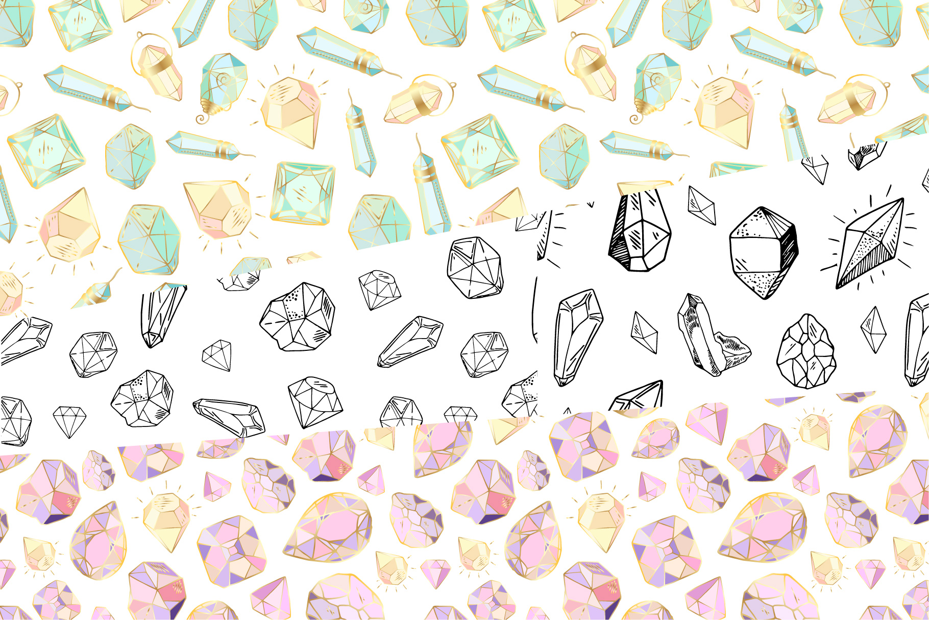 Magic Crystals - vector collection