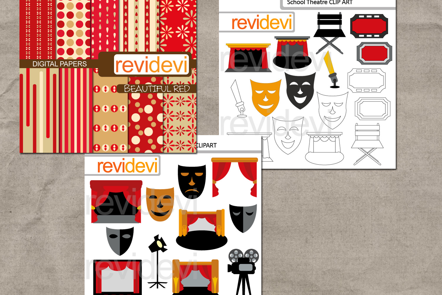 Opera drama theater clip art graphics bundle (78003) | Illustrations ...