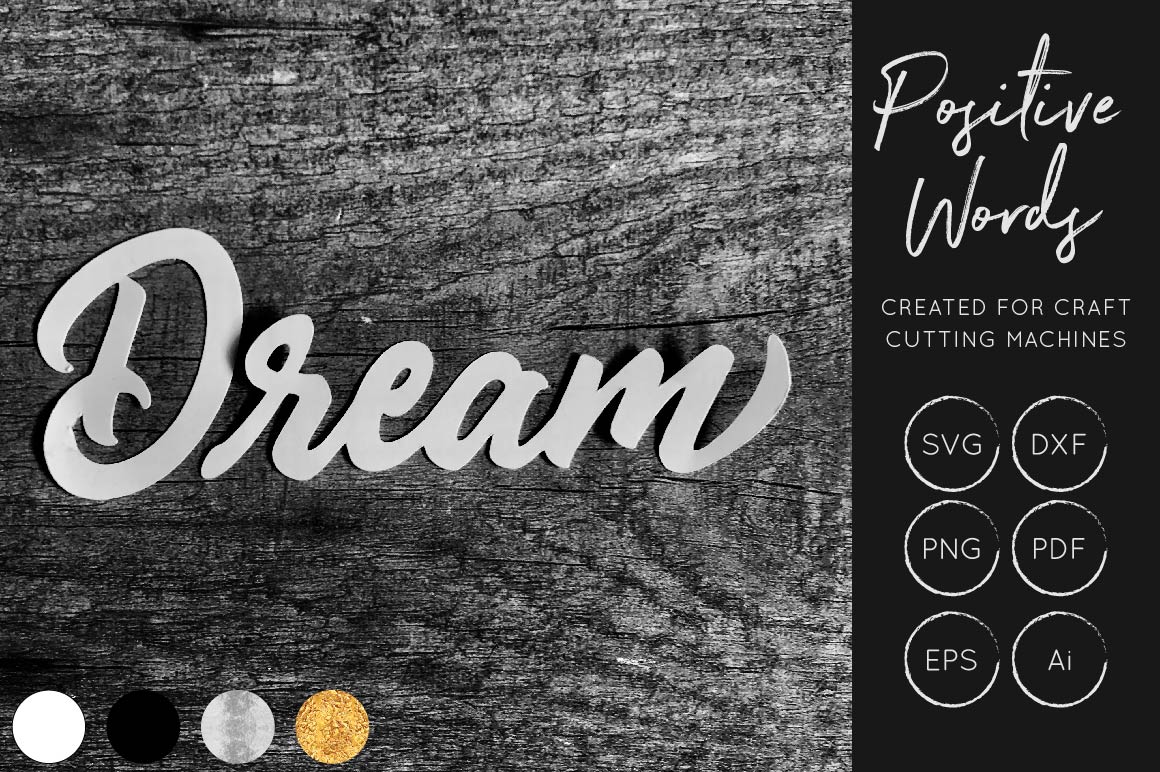 Positive Words SVG Bundle - Craft Cut Files