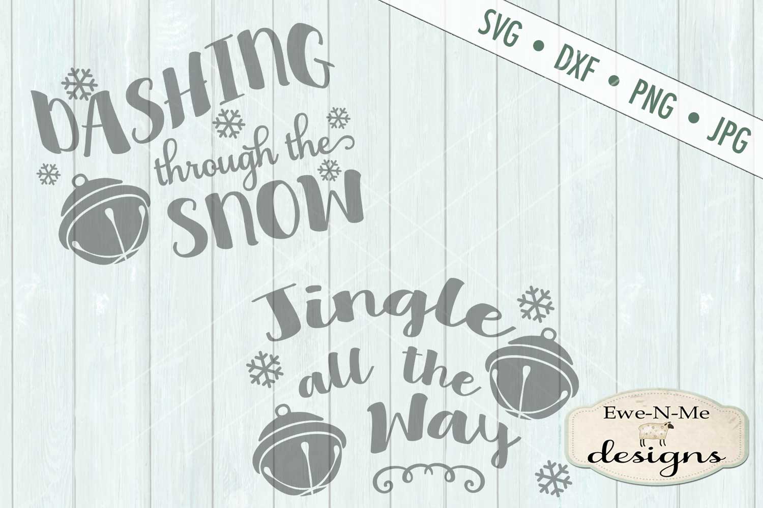 Jingle All The Way Dashing Through The Snow SVG DXF Files