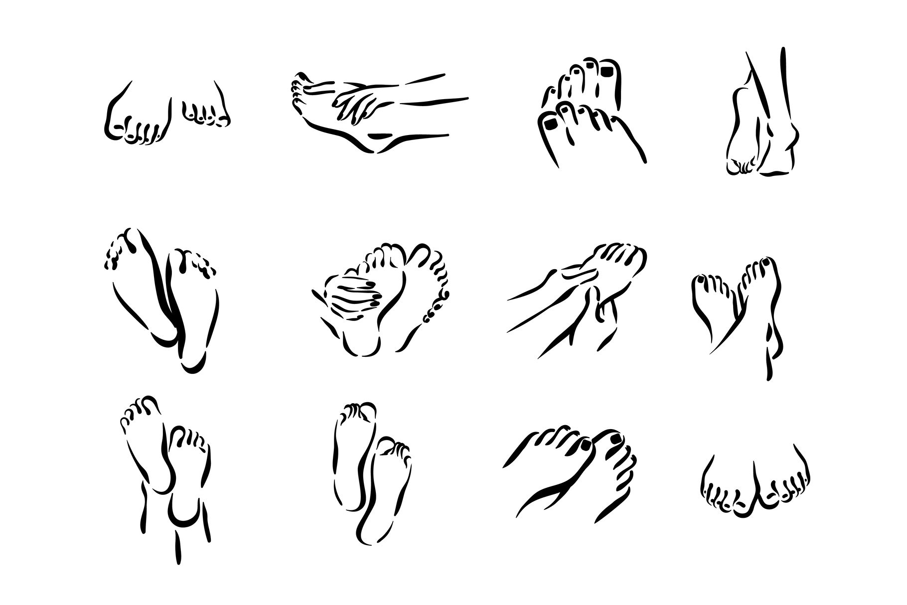 Vector foot care icons illustration (193429) | Icons | Design Bundles