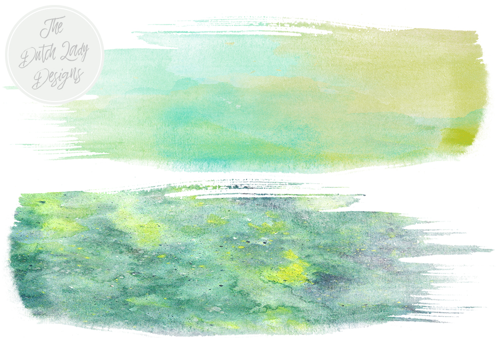 Green Paint Smear Clipart Set