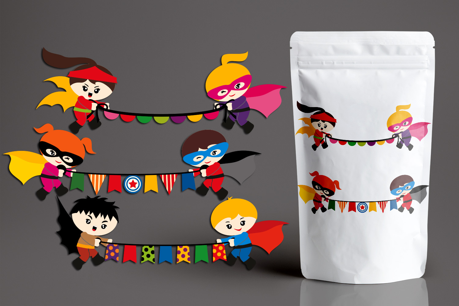 Superhero versus villains bundle graphics and illustrations (78510 ...