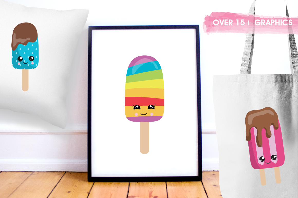 Cute Popsicles Friends graphics and illustrations