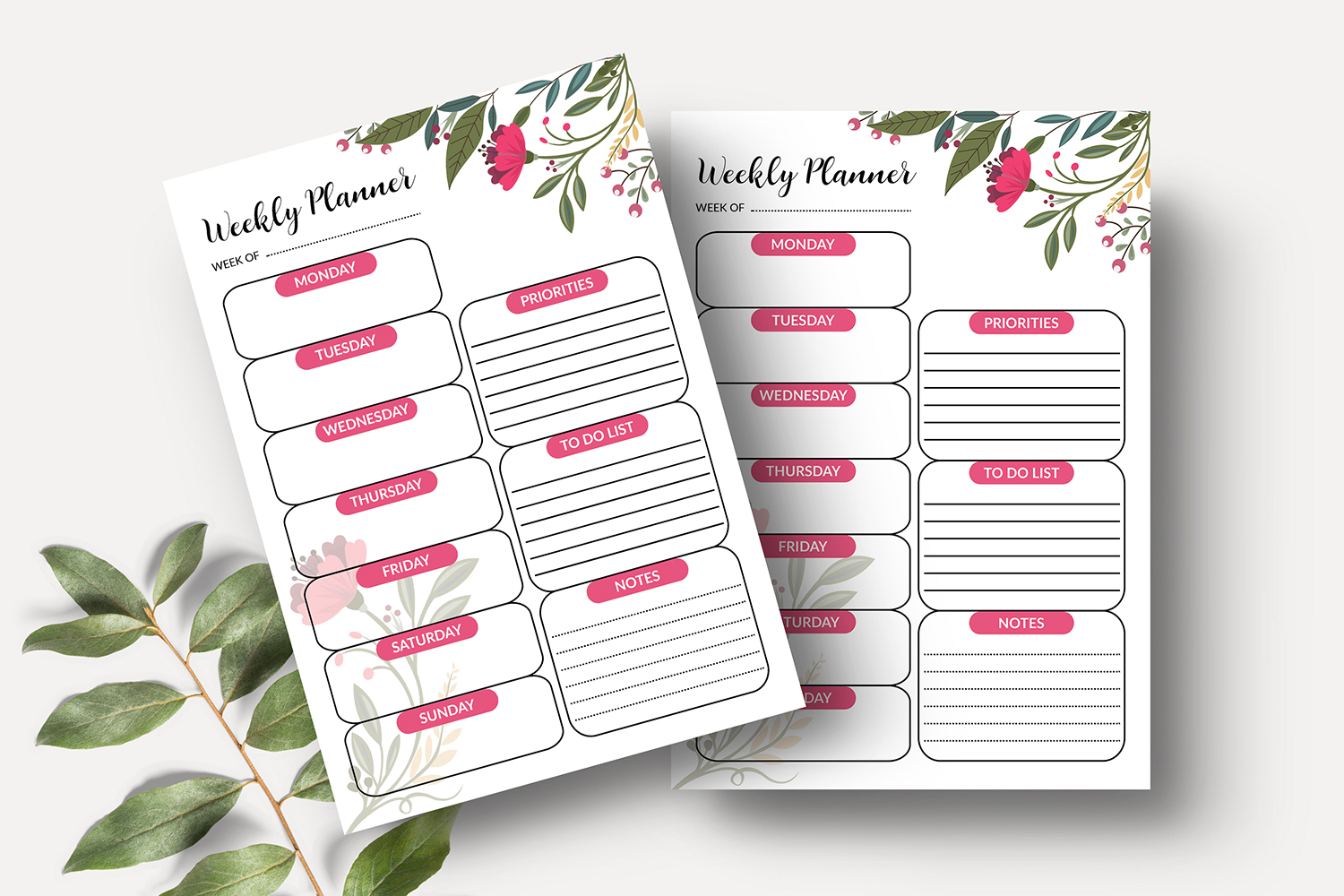 Weekly Planner Template | JPg, Ms Word & Photoshop Template