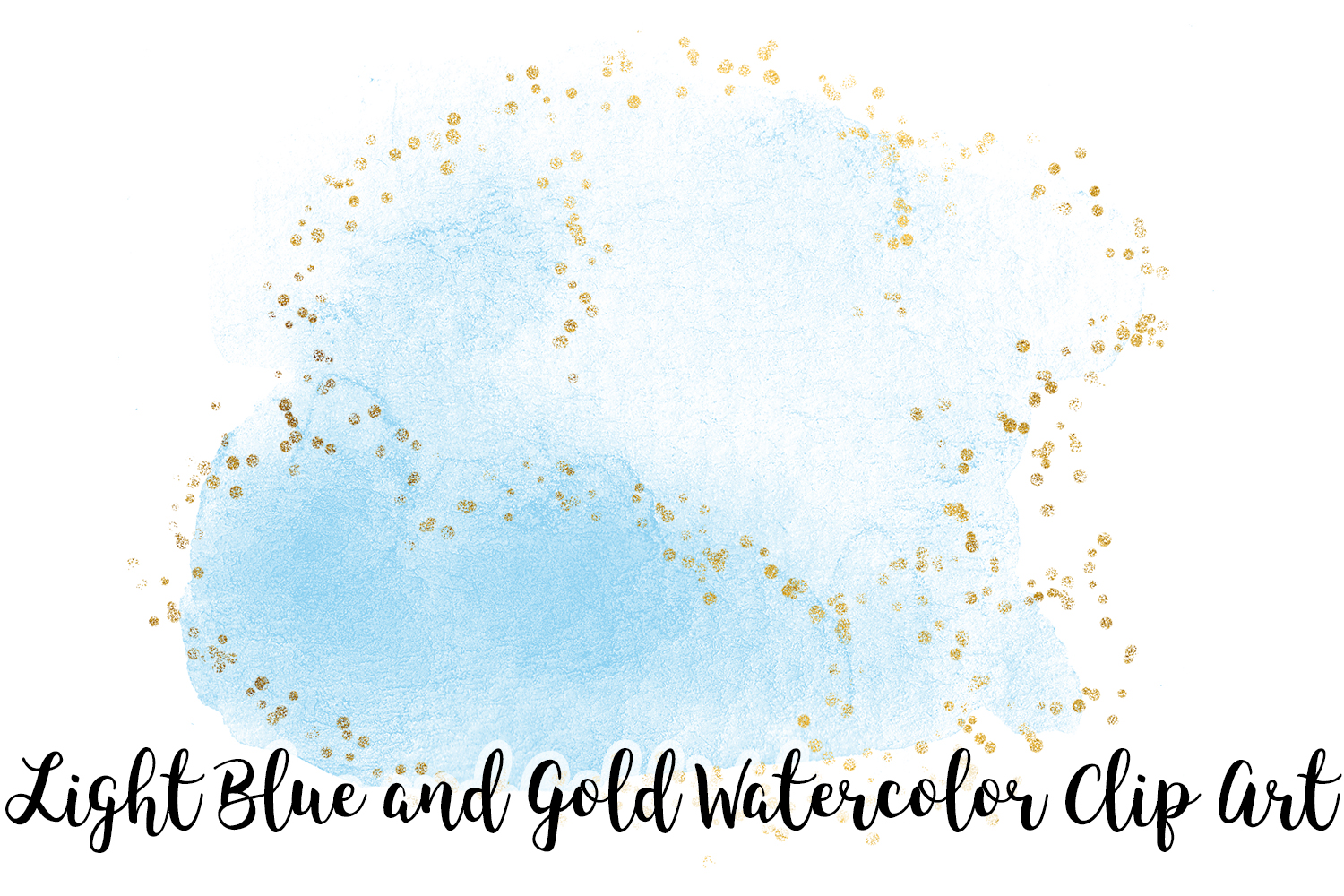 Light Blue and Gold Watercolor Clip Art, transparent PNG (331439 ...