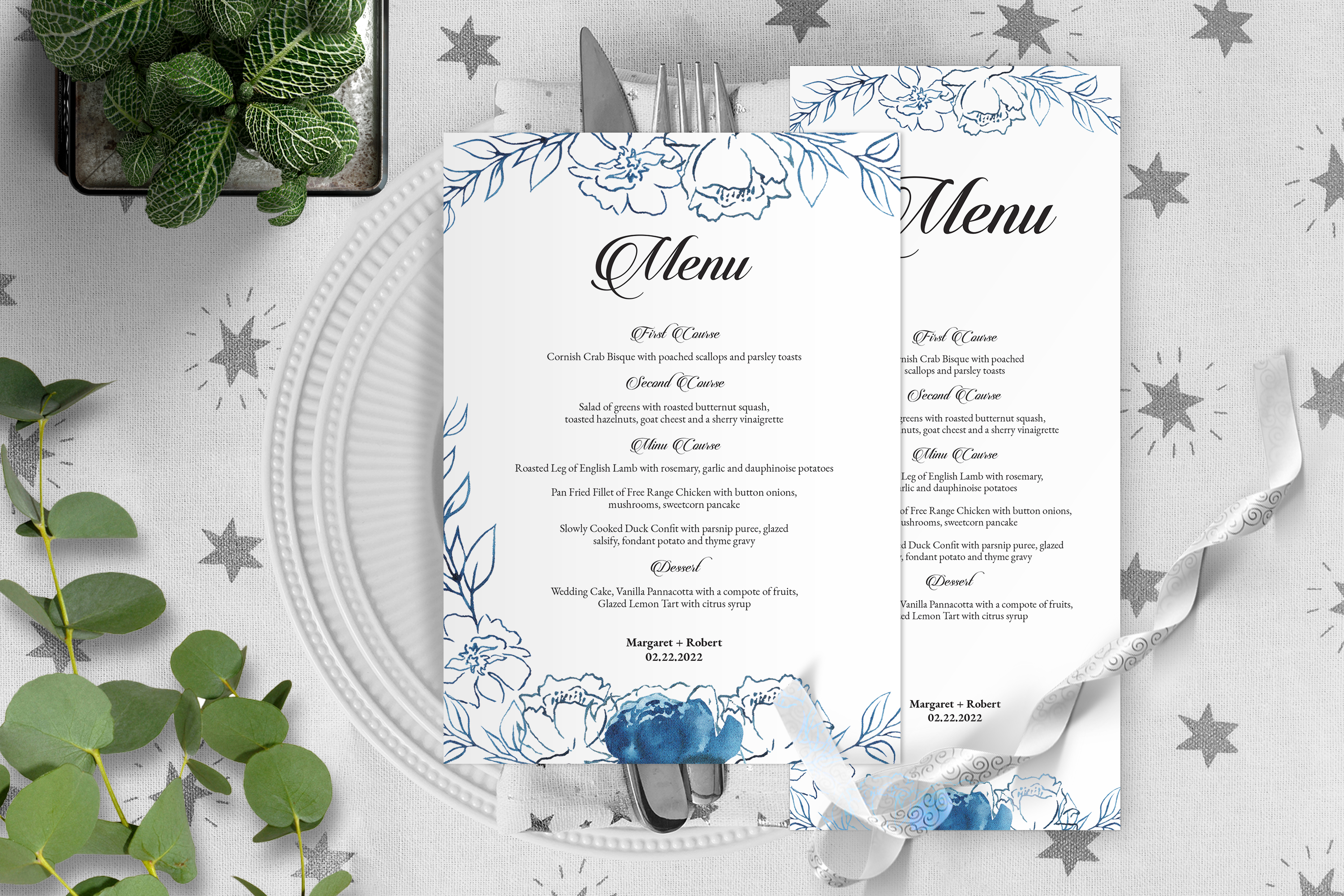 Wedding Menu Card Template (298274) | Card Making | Design Bundles