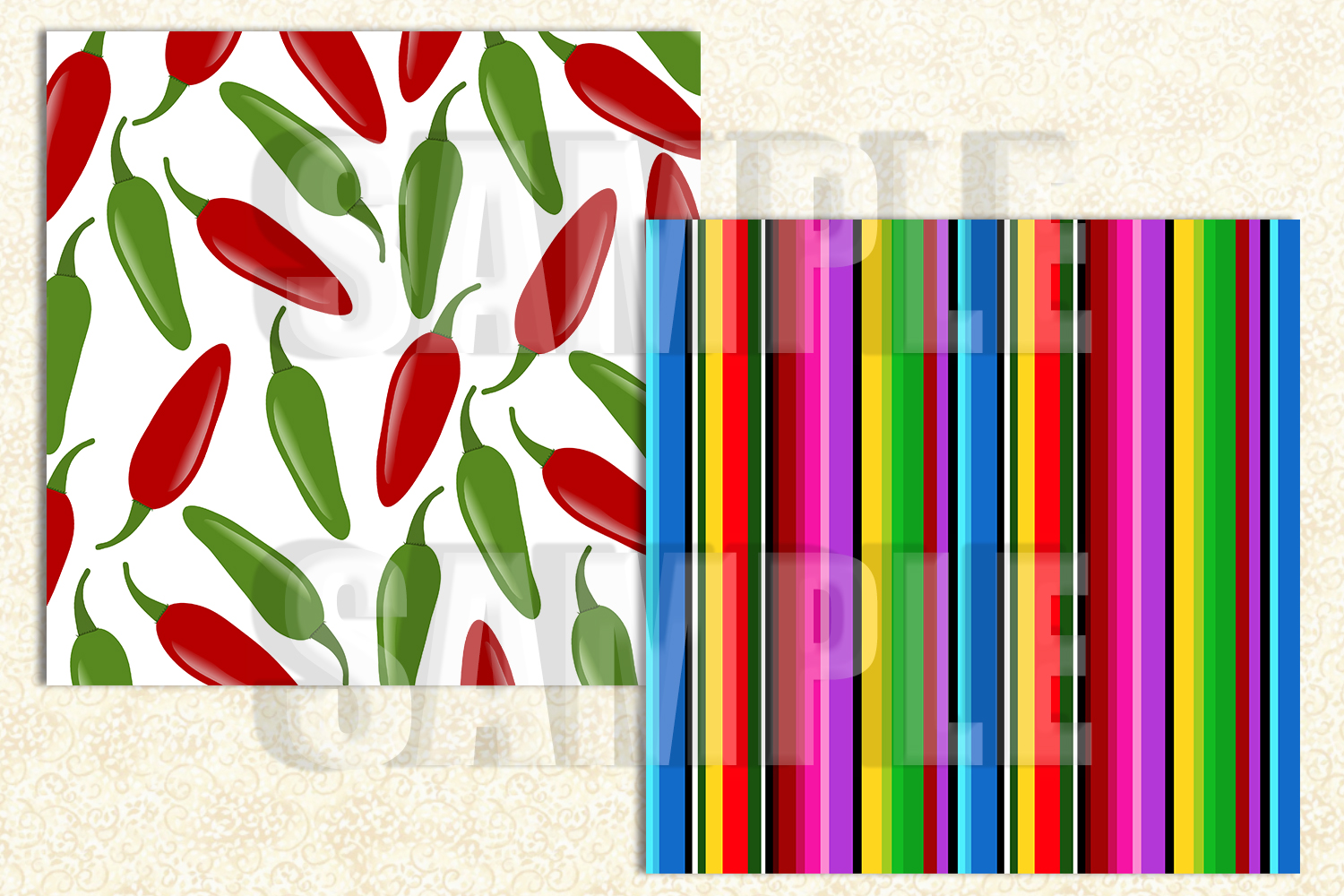 Mexican Fiesta Digital Paper, Digital Background