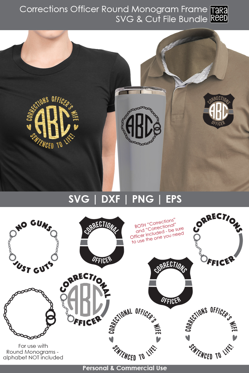 Corrections Officer Round Monogram Frame - SVG & Cut Files