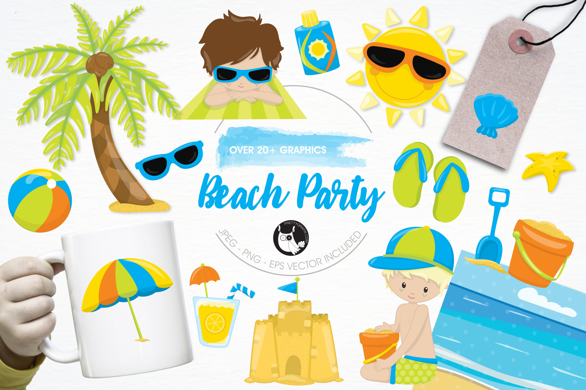 Beach Party graphics and illustrations (14458) | Illustrations | Design ...