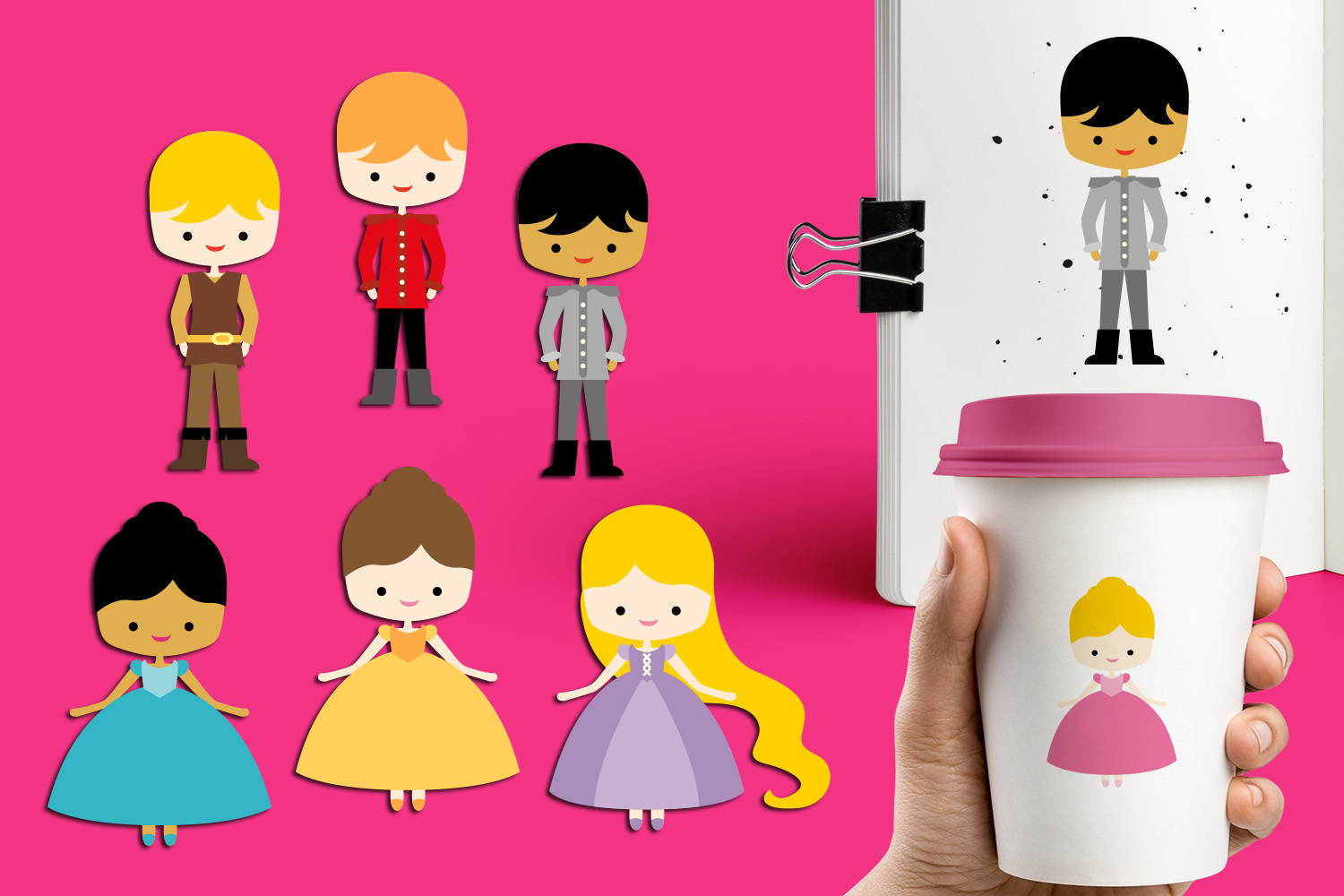 Cute Prince and Princess clipart graphics (96701) | Illustrations ...