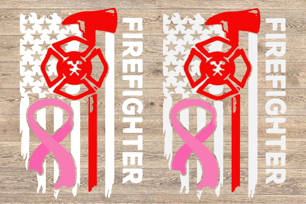 Pink Ribbon Firefighter flag Awareness Breast cancer 1516s (304574 ...