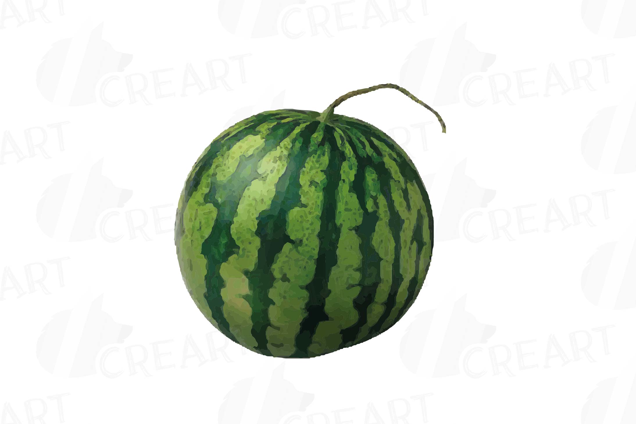 Watercolor watermelon clip art pack, watermelon plant&flower (112802 ...