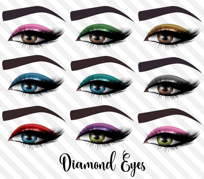 Diamond Eyes Clipart (79458) | Illustrations | Design Bundles
