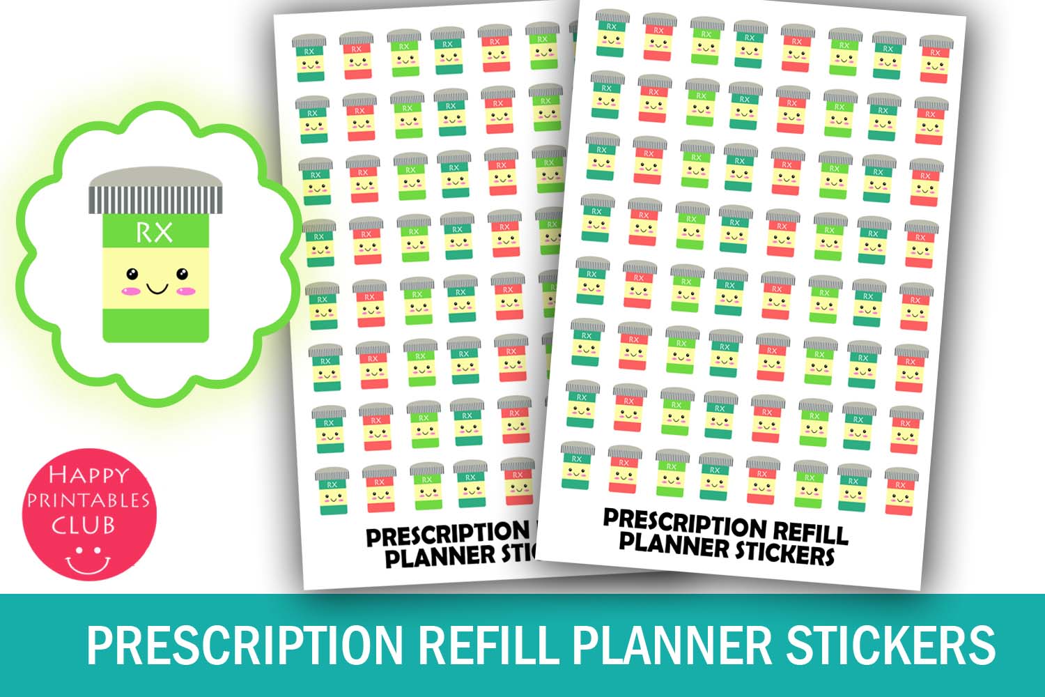 Prescription Refill Planner Stickers- Pills Bottle Stickers