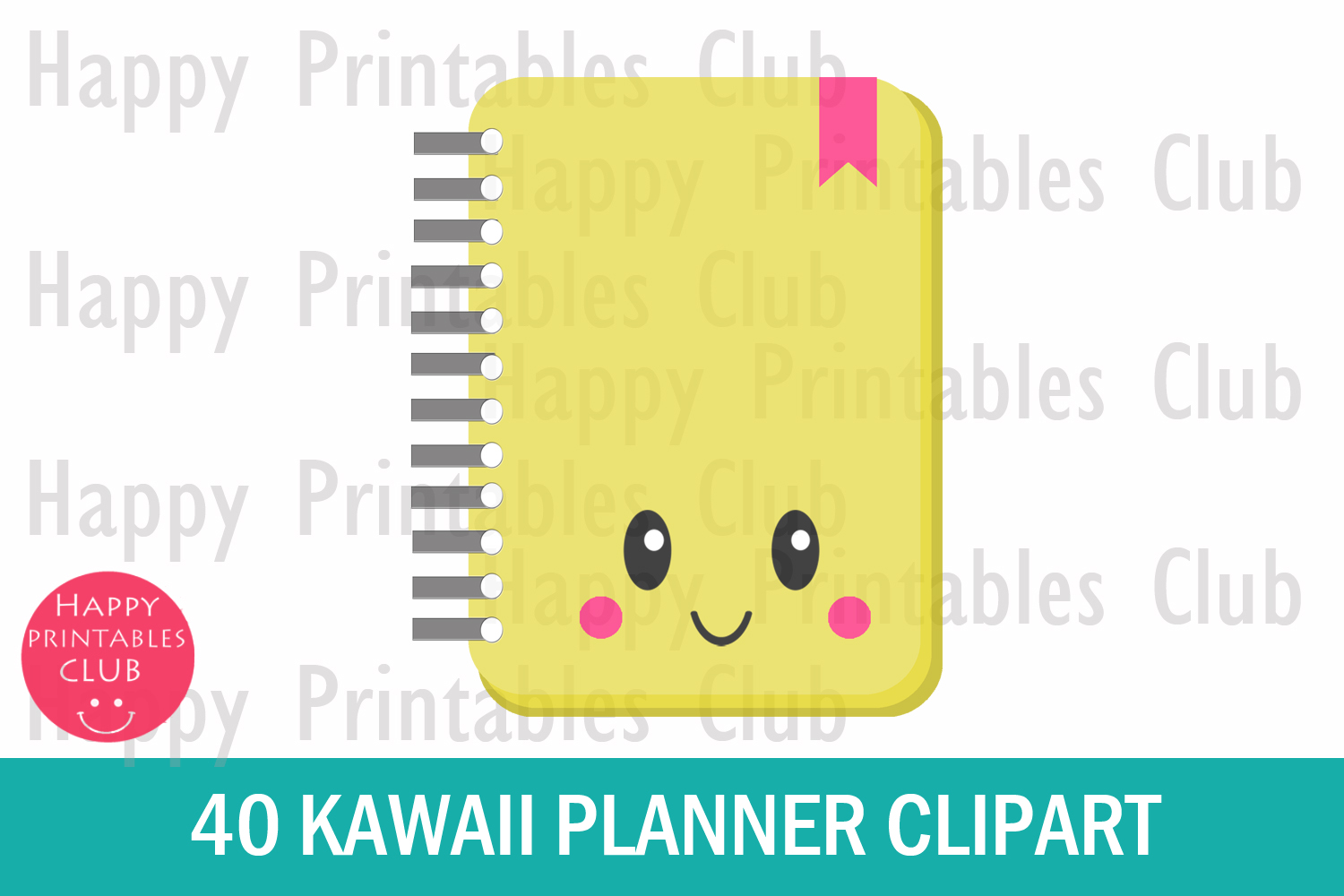 40 Kawaii Planner Clipart- Kawaii Planner Accessories (140142 ...