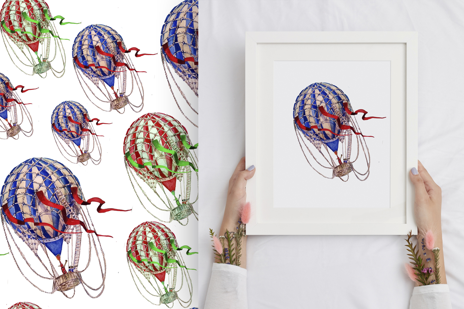 Balloon, balloon poster, watercolor print (539504) | Illustrations ...