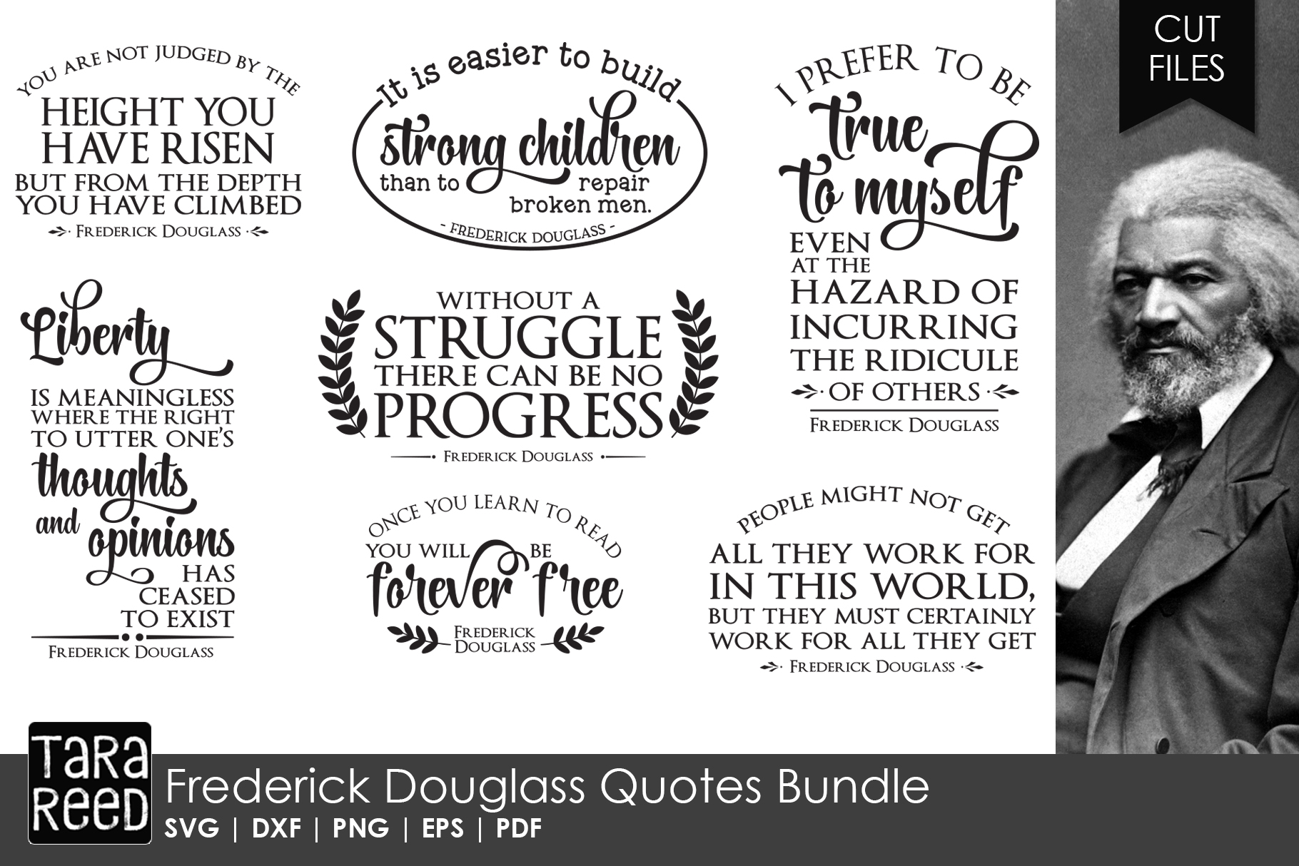 Frederick Douglass Quote Bundle (110639) | Cut Files | Design Bundles