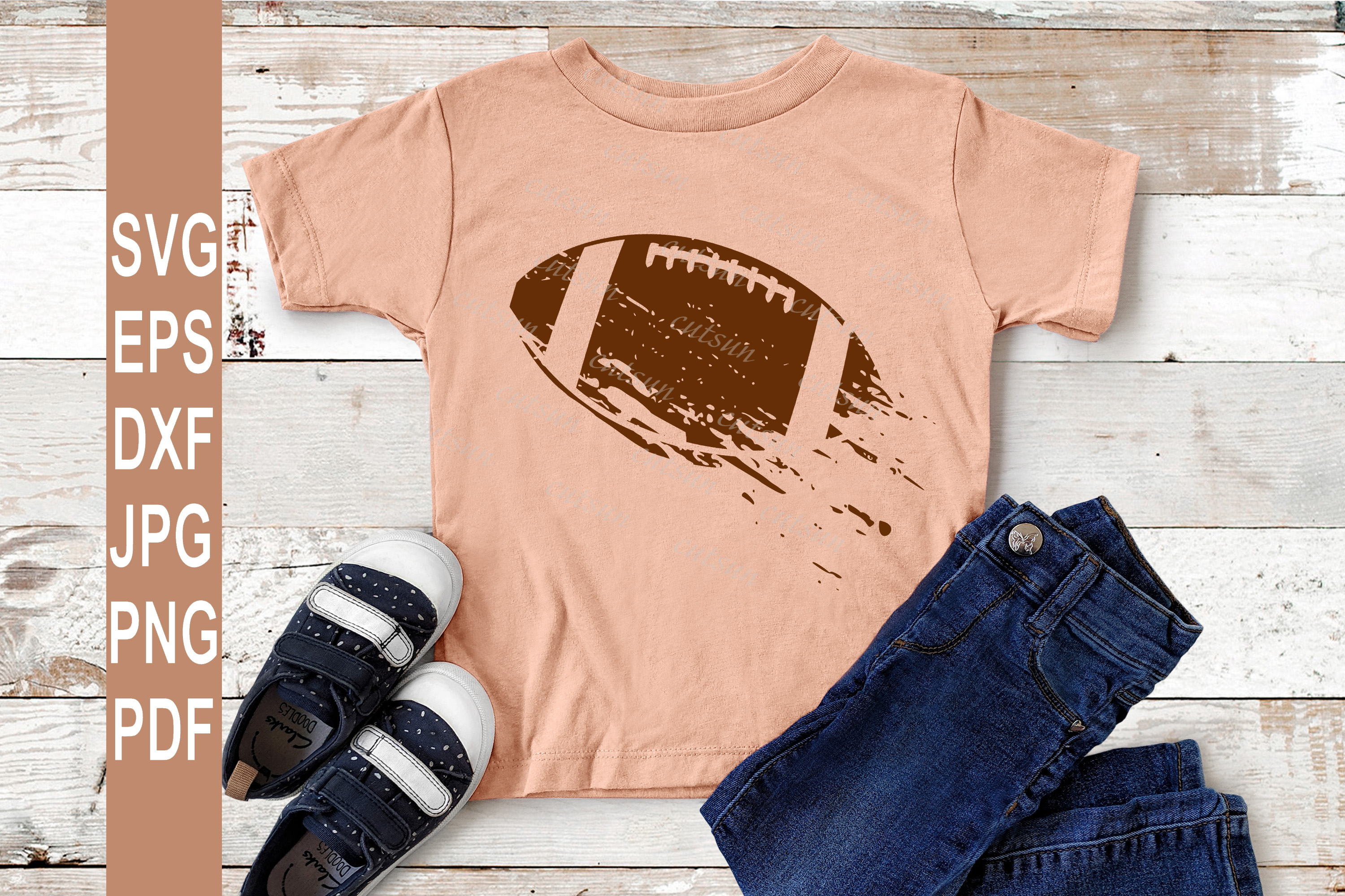 Football Distressed SVG | Football Brushstroke SVG