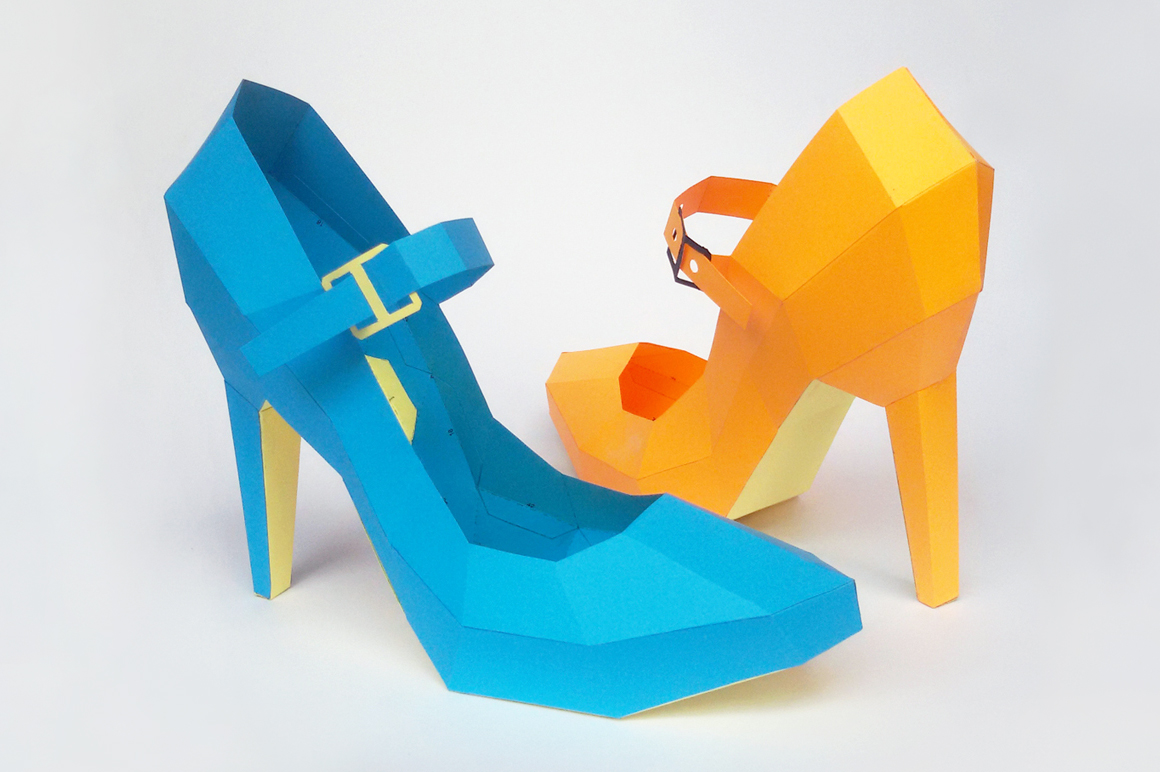 DIY High Heel Shoe 3d Papercraft Paper Shoe Printables 23071 Printables Design Bundles