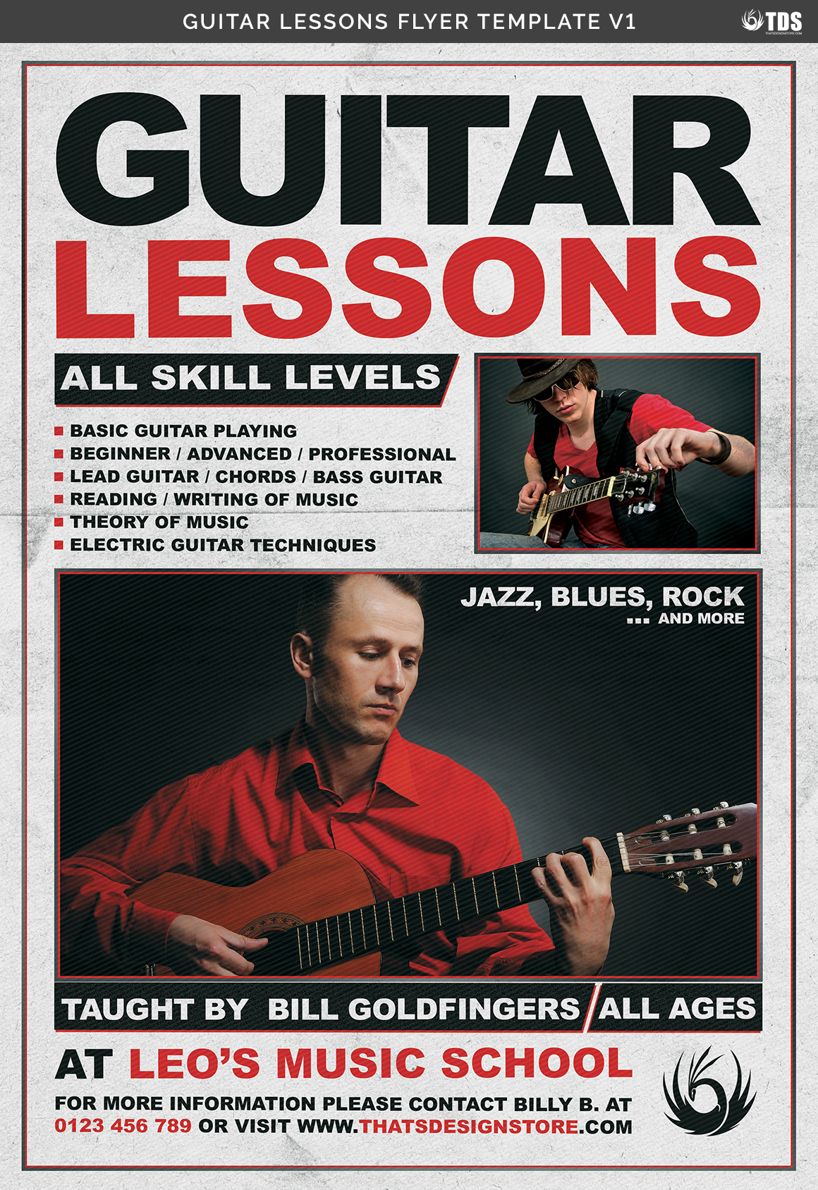 Guitar Lessons Flyer Template V1