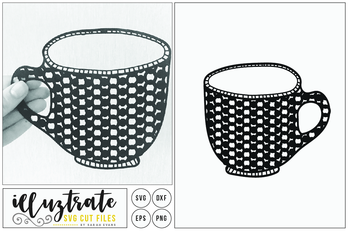 Tea Cup SVG Cut File, Tea Cup DXF (85070) | Paper Cutting | Design Bundles