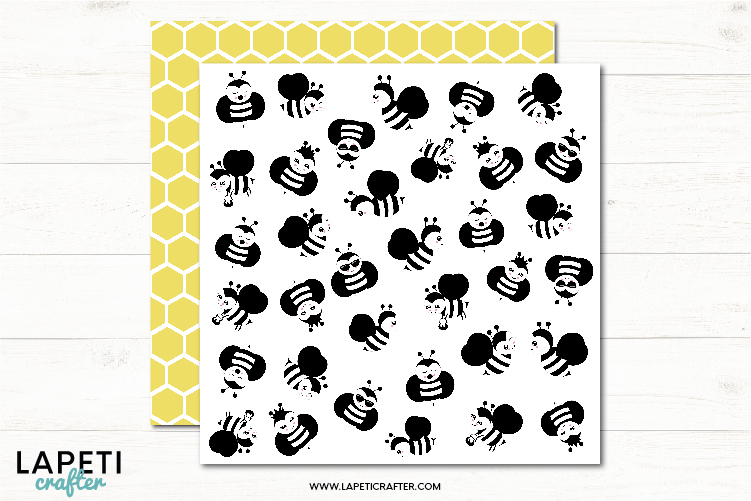 Bee digital paper pack, 12x12 spring scrapbook paper