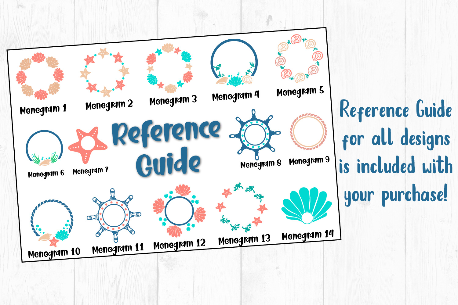 Sea Monogram Bundle, Sea Shells Monogram, Ocean Monogram