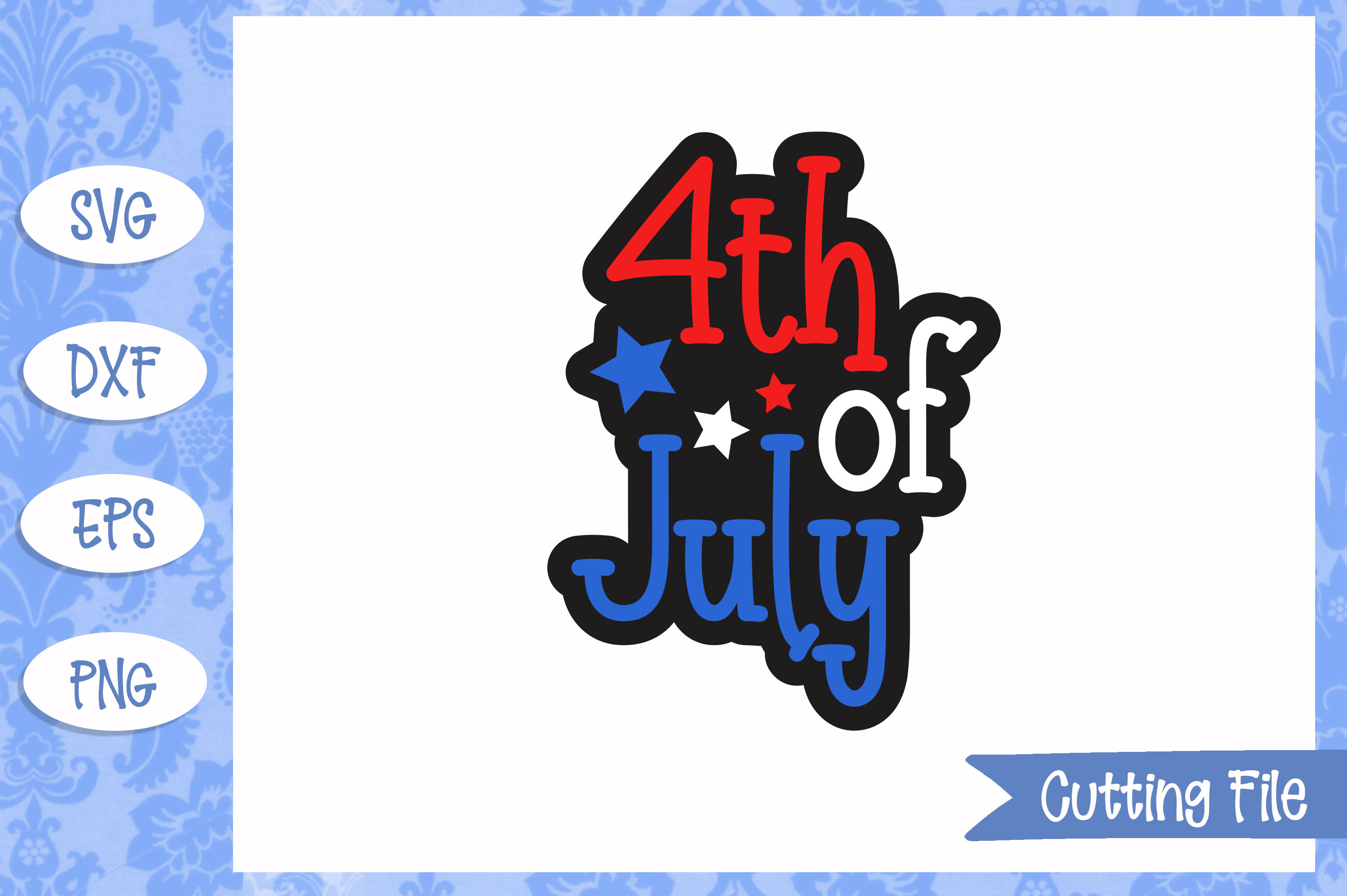 4th of july title SVG File
