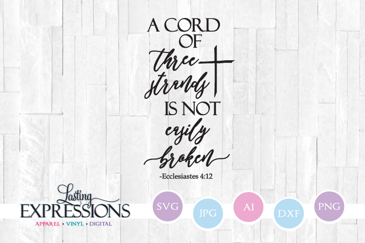 A cord of three strands // Cross Clipart // SVG Quote Design