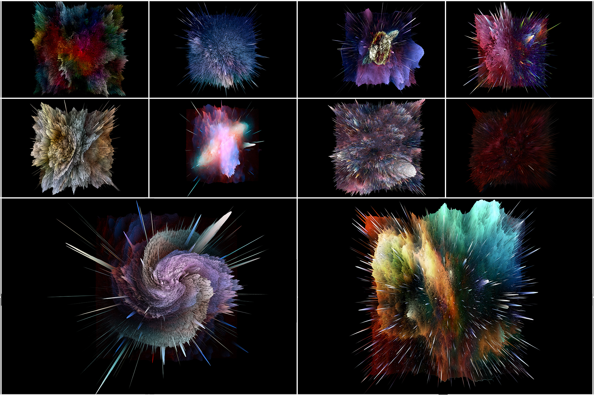 8K Explosive Colors Overlays