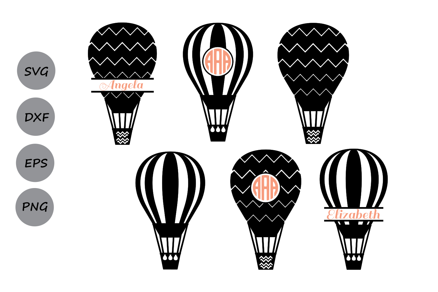 Hot Air Balloon SVG File Hot Air Balloon Monogram Svg Balloon Svg 