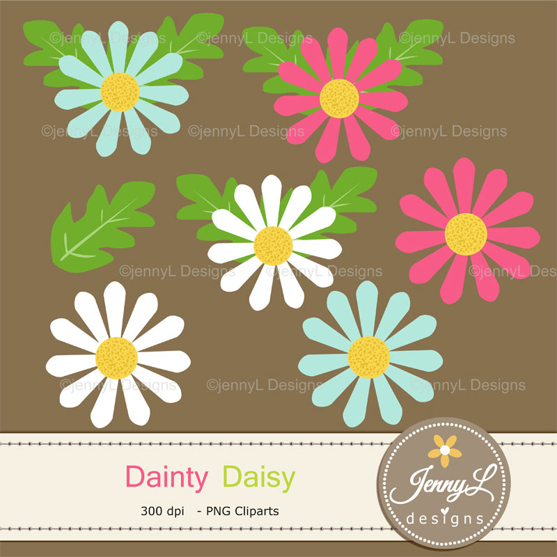 Daisy flower Digital Papers and Clipart SET (81431) | Backgrounds ...