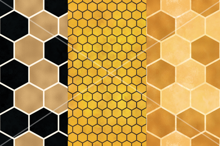 12 Bee Backgrounds Textures Patterns Bundle JPEG 12X12 inch