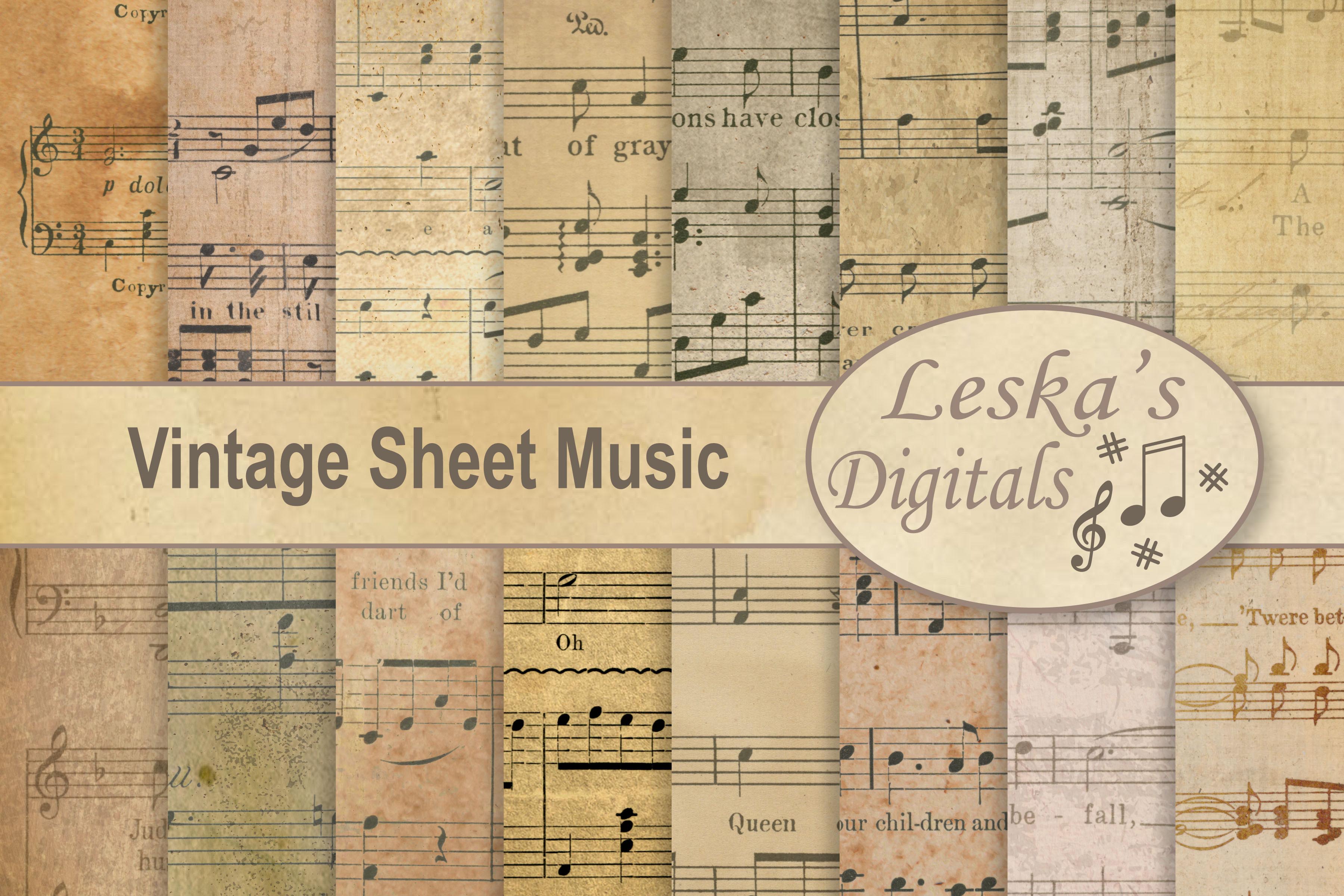 Vintage Sheet Music Digital Paper