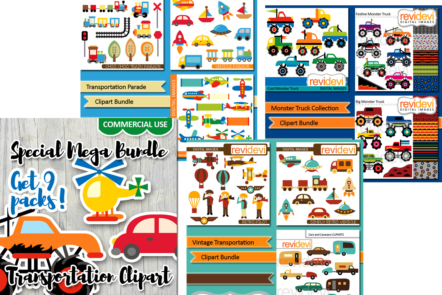 Transportation graphic illustrations big bundle